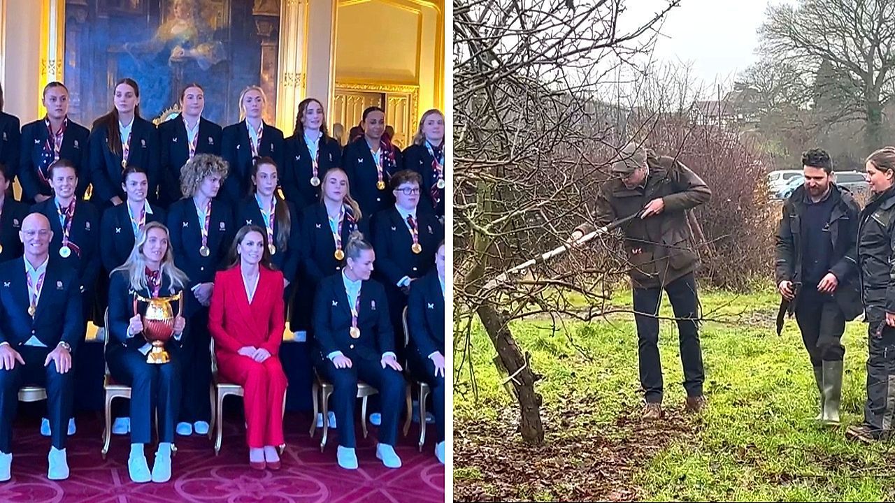 Video: Royale Arbeitsteilung: Kate feiert Rugby-Stars, William schuftet ...